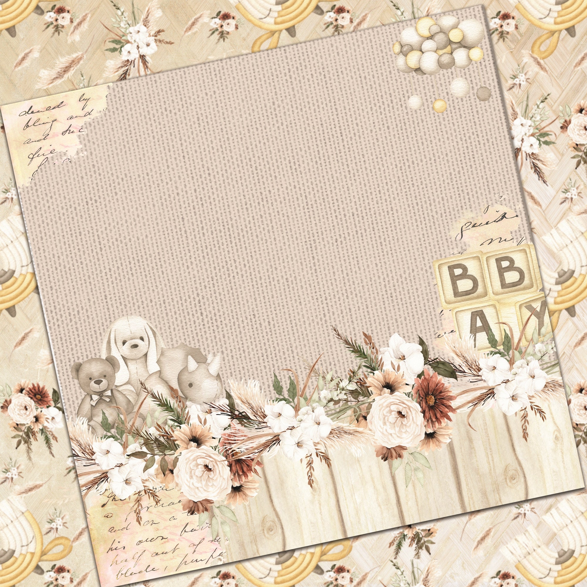 Boho Digital Paper Set Boho Nursery Background Boho Baby Digital Paper ...