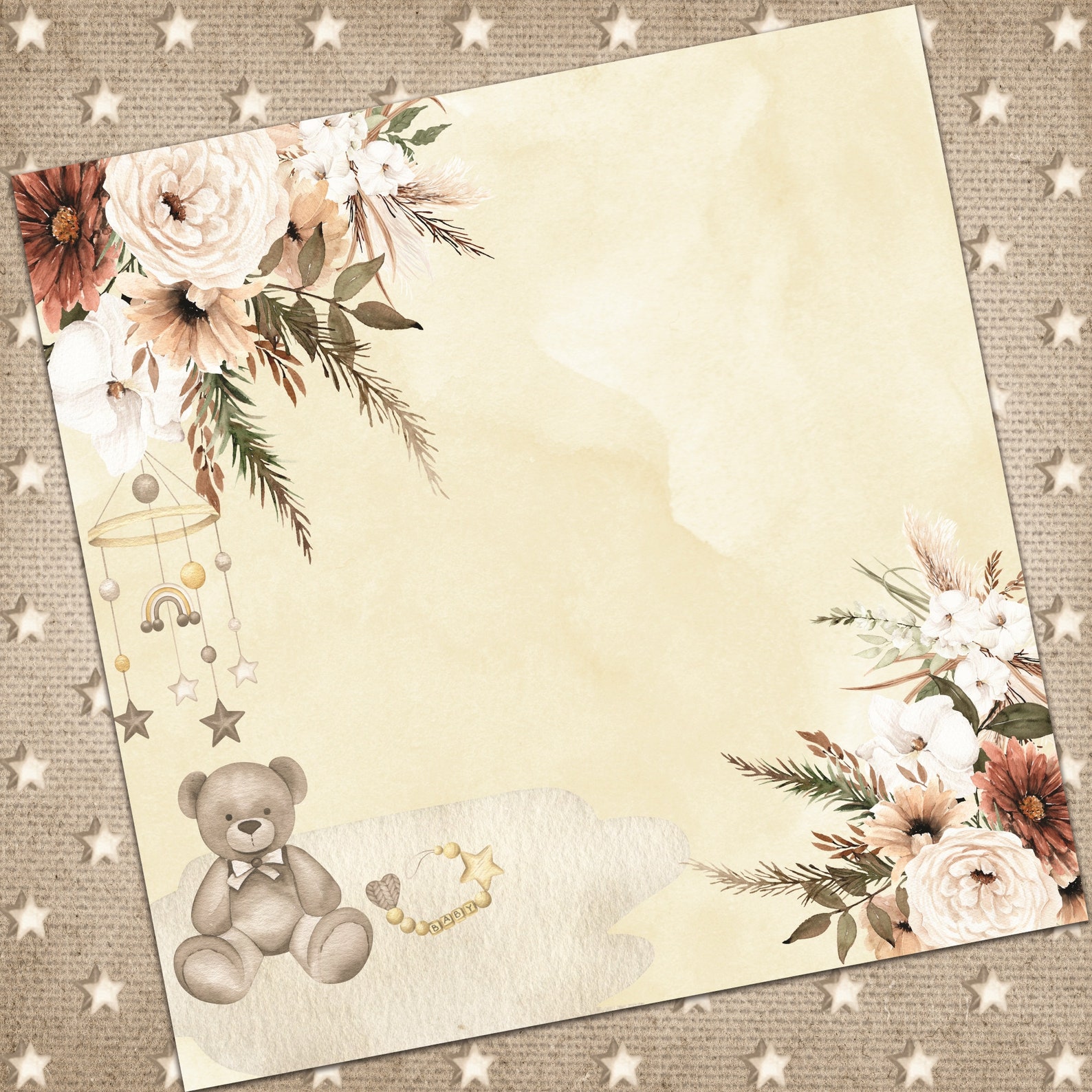 Boho Digital Paper Set Boho Nursery Background Boho Baby Digital Paper ...