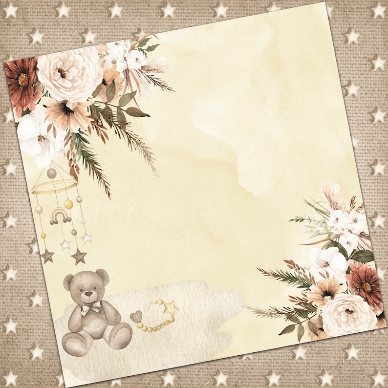 Boho Digital Paper Set Boho Nursery Background Boho Baby Digital Paper ...