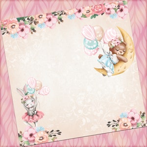 Tutu Ballet Digital Paper Set Baby Girl Scrapbook Digital Paper Pack ...