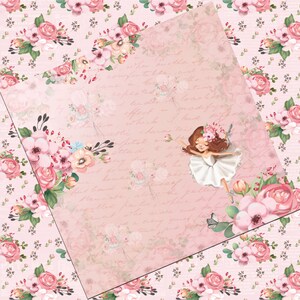 Tutu Ballet Digital Paper Set Baby Girl Scrapbook Digital Paper Pack ...