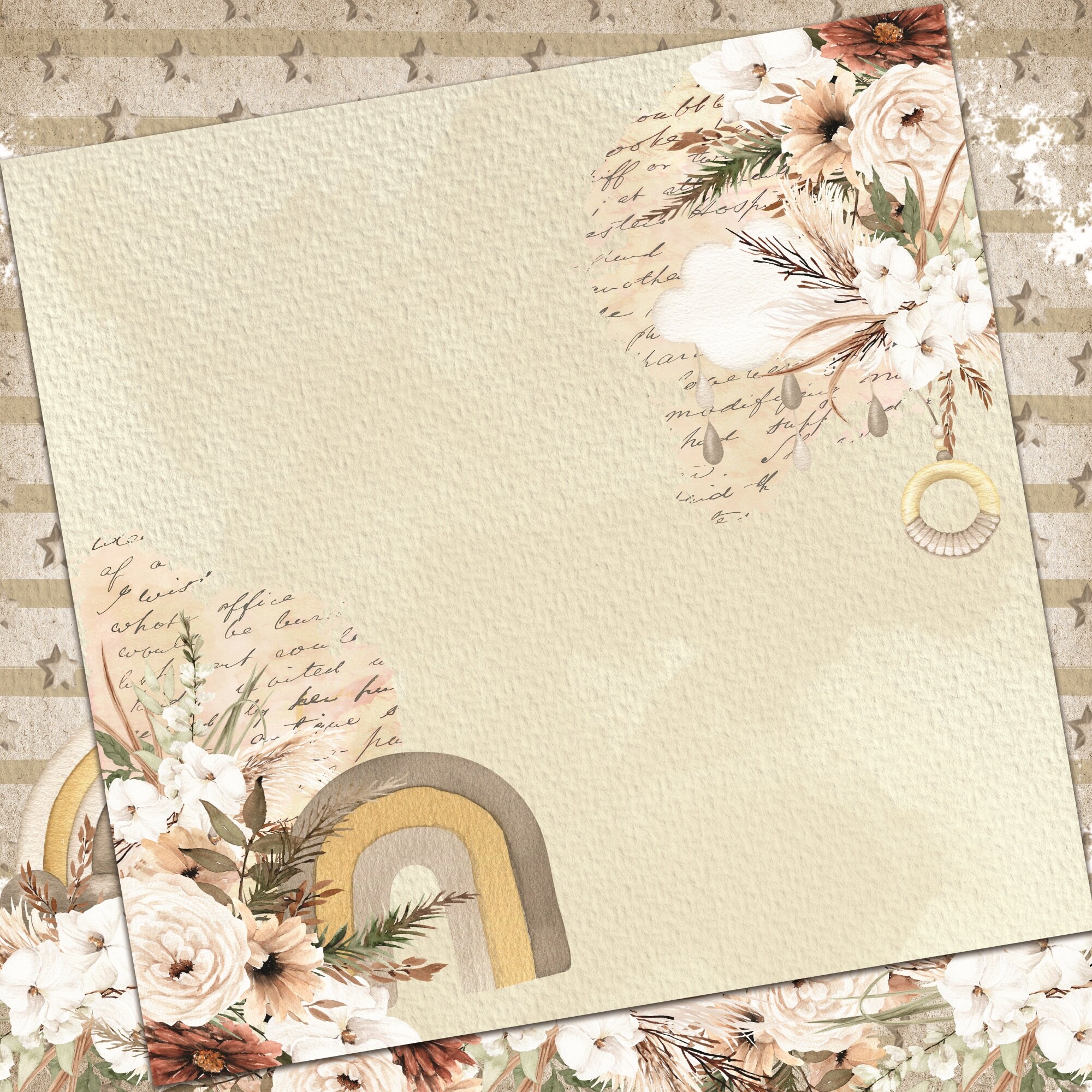 Boho Digital Paper Set Boho Nursery Background Boho Baby Digital Paper ...