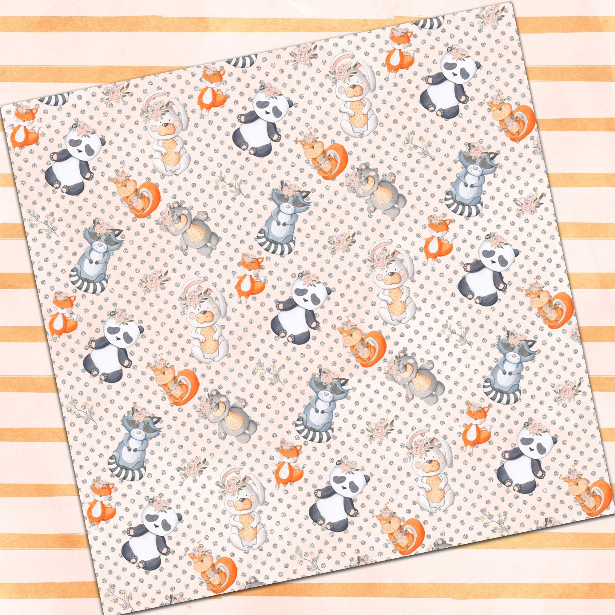 Lovely Friends Digital Paper Set Forest Animals Digital Paper Pack ...