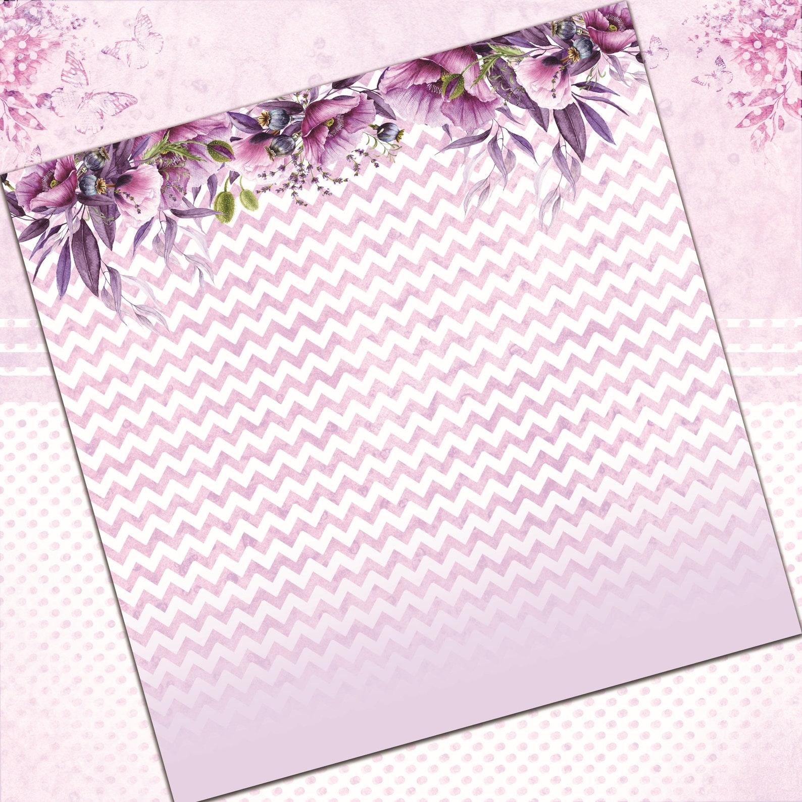 Violet Digital Paper Set Violet Dreams Purple Floral Digital Paper Pack ...