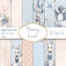 Baby Boy Digital Paper Pack Bunny Land Beige and Blue Printable ...