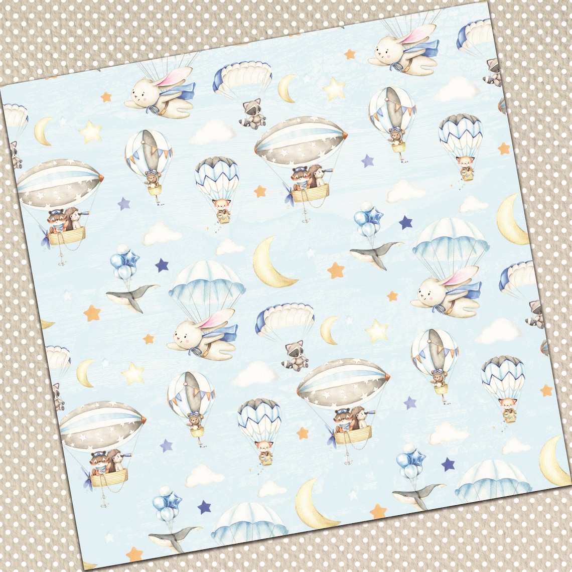 Forest Animals Bundle 12x12 Digital Paper Printable Stationary, Cute ...