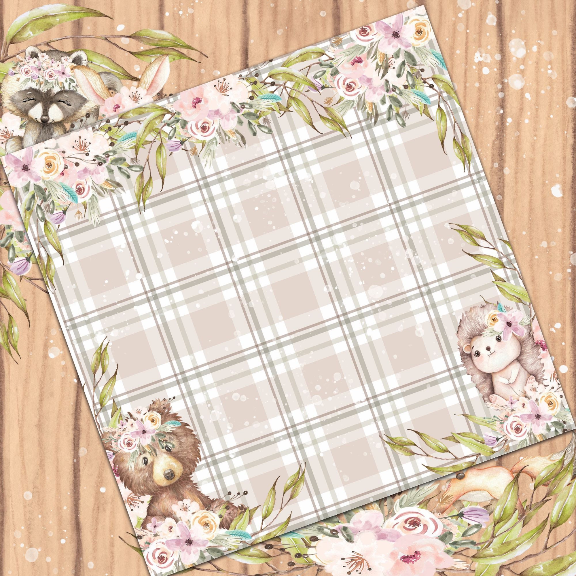 Forest Friends Digital Paper Set Printable Collection With - Etsy