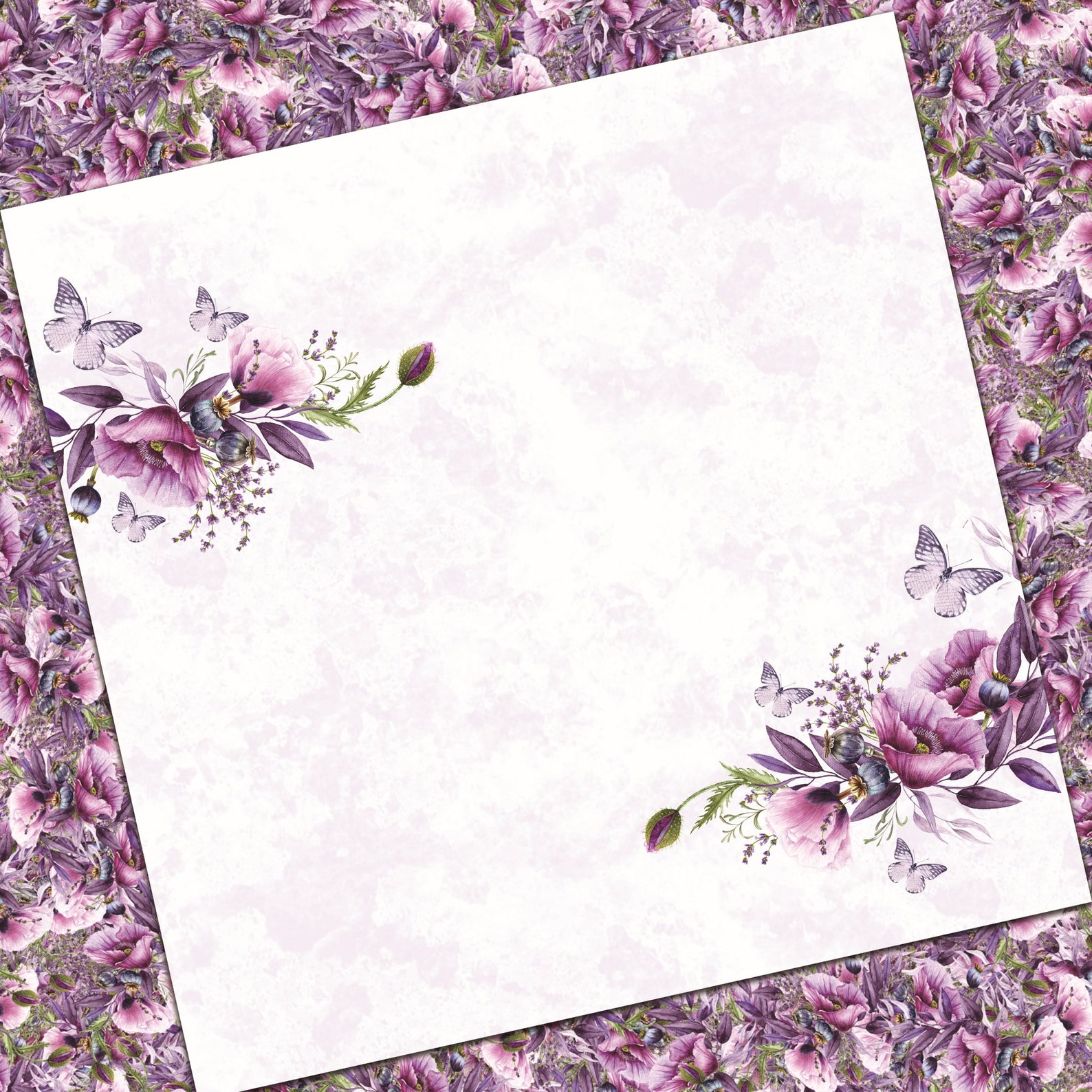 Violet Digital Paper Set Violet Dreams Purple Floral Digital Paper Pack ...