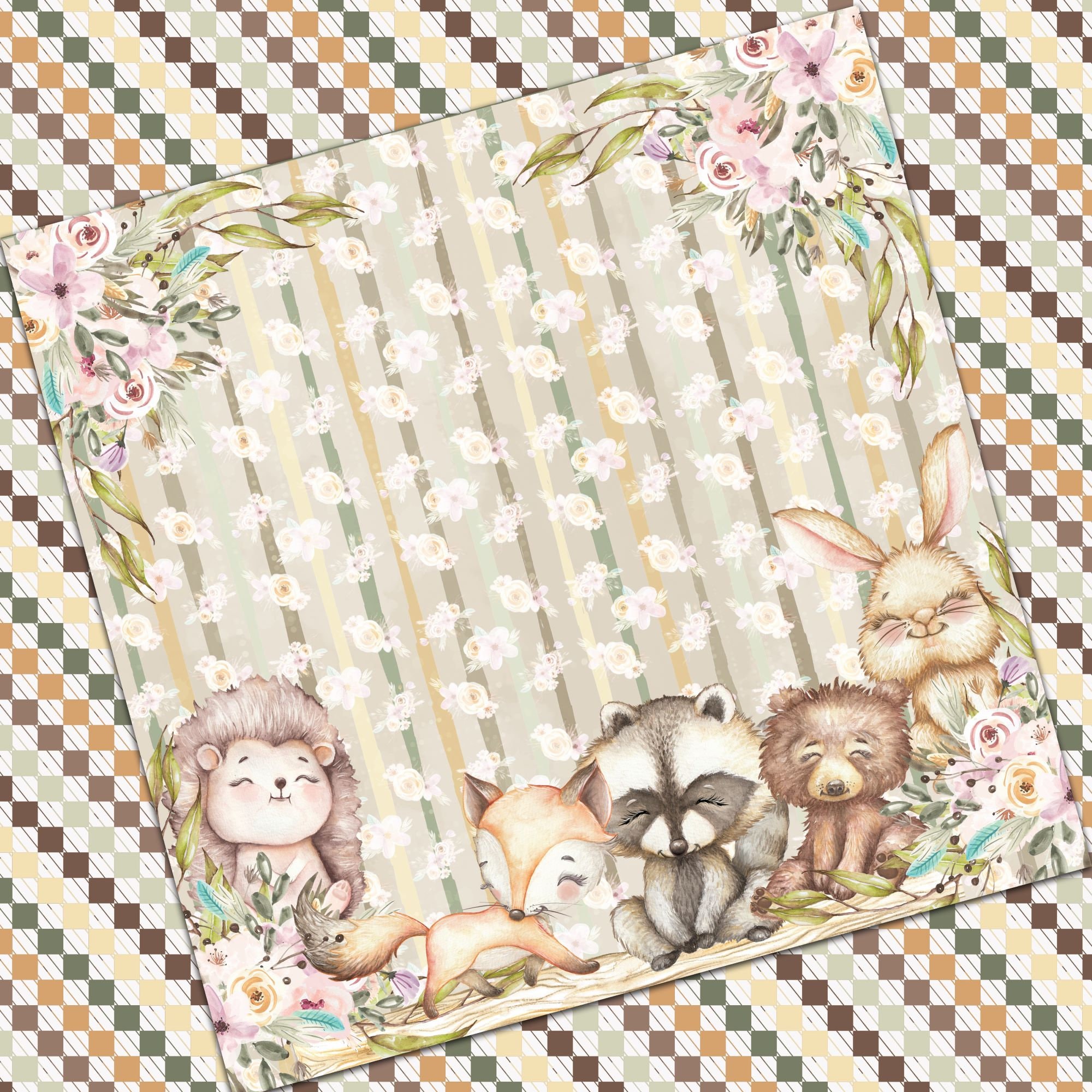 Forest Friends Digital Paper Set Printable Collection With - Etsy