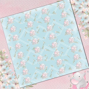 Little Elephant Digital Paper Set Scrapbook Background Children ...