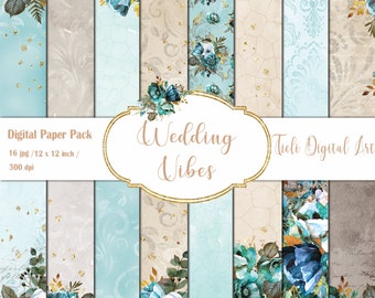 Turquoise Floral Seamless Pattern - Etsy