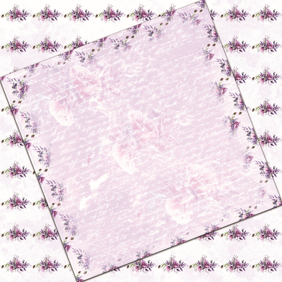 Violet Digital Paper Set Violet Dreams Purple Floral Digital - Etsy