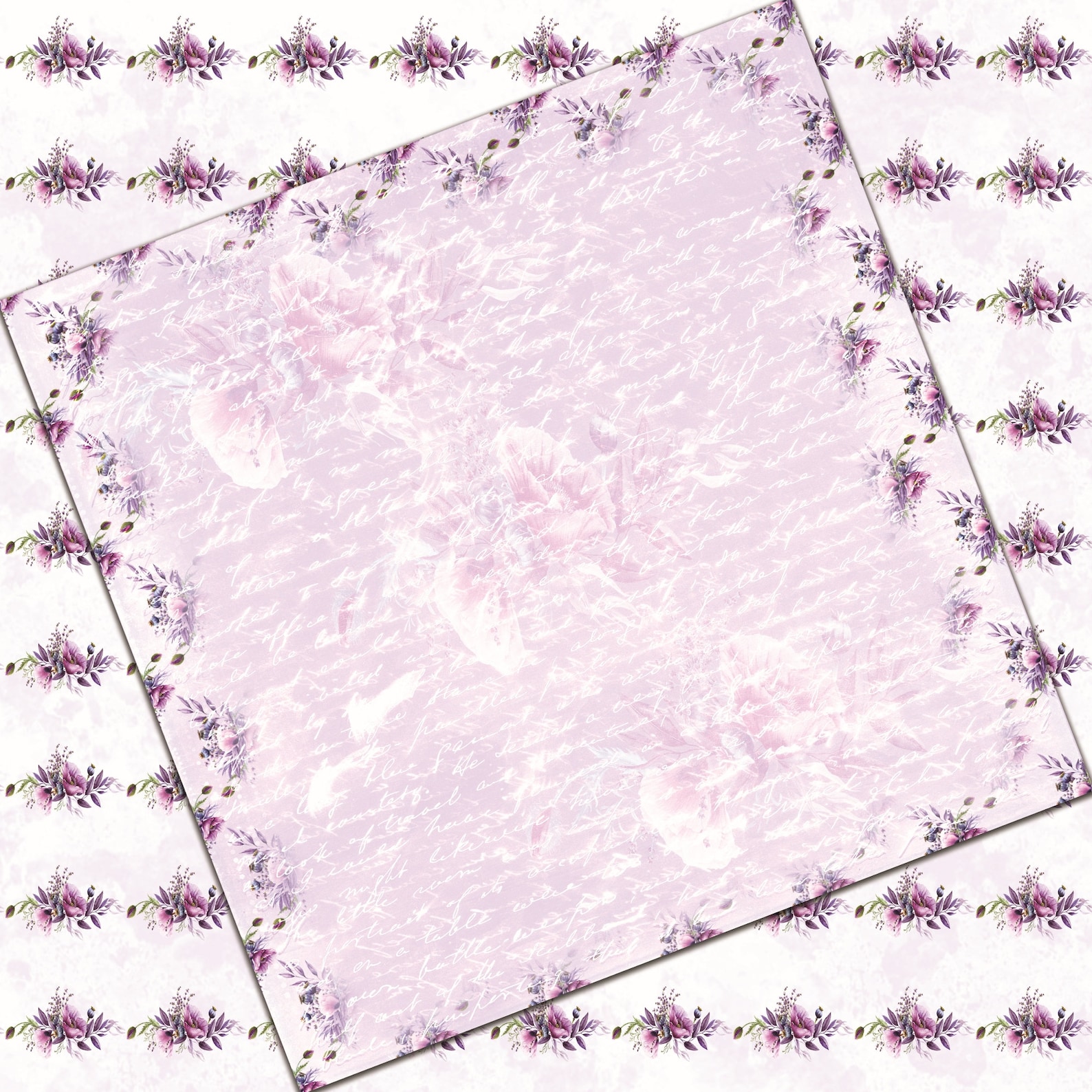 Violet Digital Paper Set Violet Dreams Purple Floral Digital Paper Pack ...