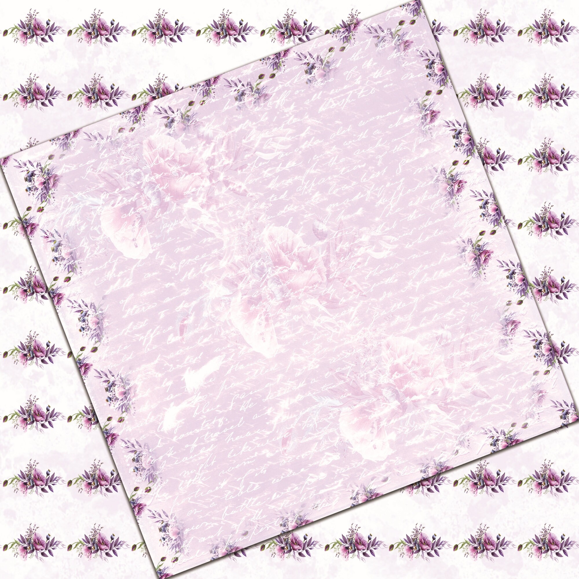 Violet Digital Paper Set Violet Dreams Purple Floral Digital Paper Pack ...