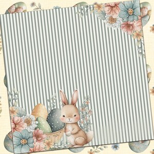 Easter Digital Paper Set Easter Bunnies With Eggs Digital Paper Pack ...