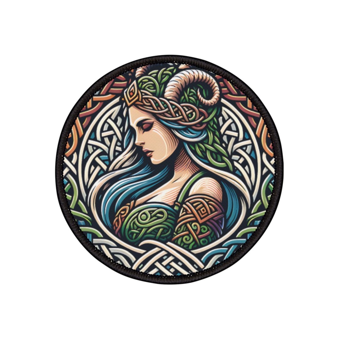 Valkyrie Celtic Knot Patch Iron-on , Circular Goddess Patch - Etsy