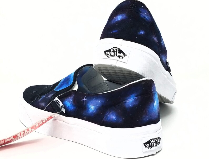 Custom Hand Drawn Wolf Shoes: Classic Vans Slip-on With Wolf Howling at ...