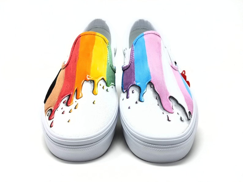 Custom LGBTQ Pride Themed Shoes: Vans Slip On with Pride based | Etsy