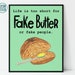 PRINTABLE Fake Butter Poster Bread Poster Butter Food Pun - Etsy