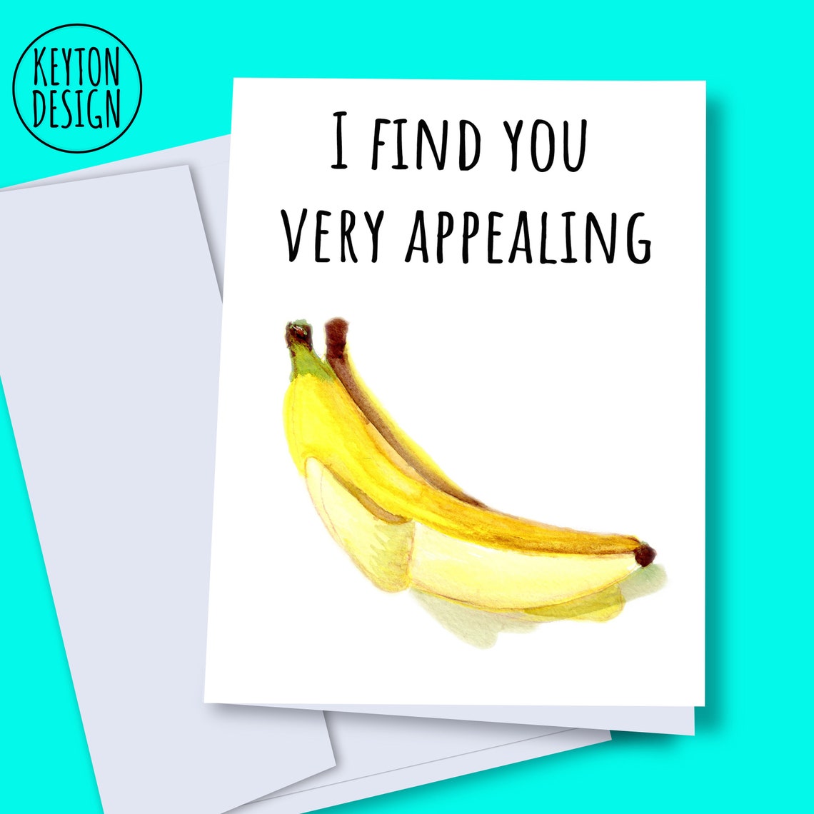 INSTANT DOWNLOAD - Banana Card, Printable Romantic Card, Anniversary ...