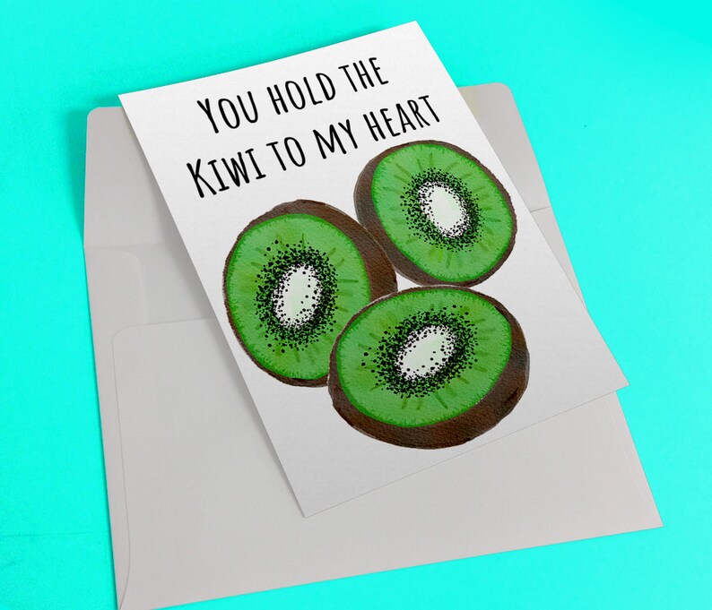 Printable Kiwi Card| Romantic Digital Card | Plant Pun Romantic Card ...