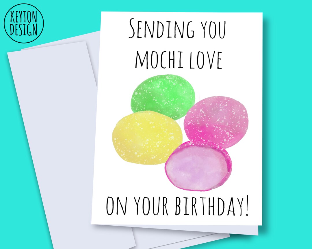Printable Mochi Birthday Card, Mochi Card, Mochi Pattern, Mochi Lover ...