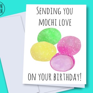 Printable Mochi Birthday Card, Mochi Card, Mochi Pattern, Mochi Lover ...