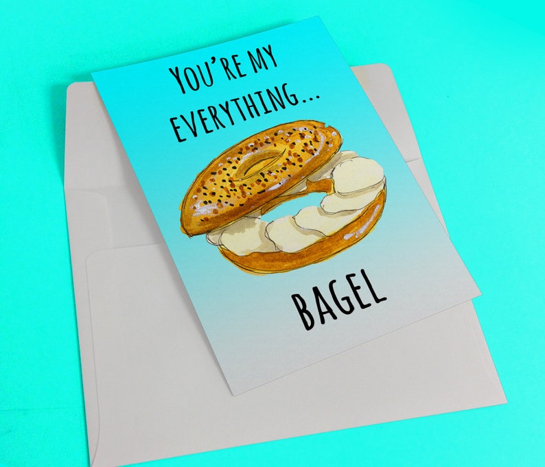 Digital Bagel Card, You're My Everything Bagel, Bagel Card, Bagel Lover ...