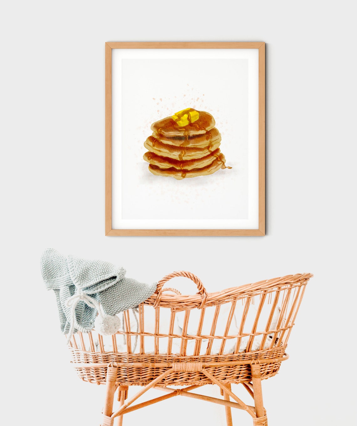 Printable Pancake Wall Art, Pancake Stack Art, Watercolor Pancakes ...