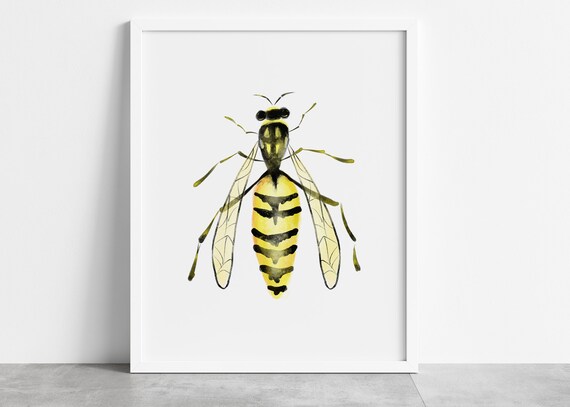 Wasp art printable wasp decor wasp print wasp wall art | Etsy