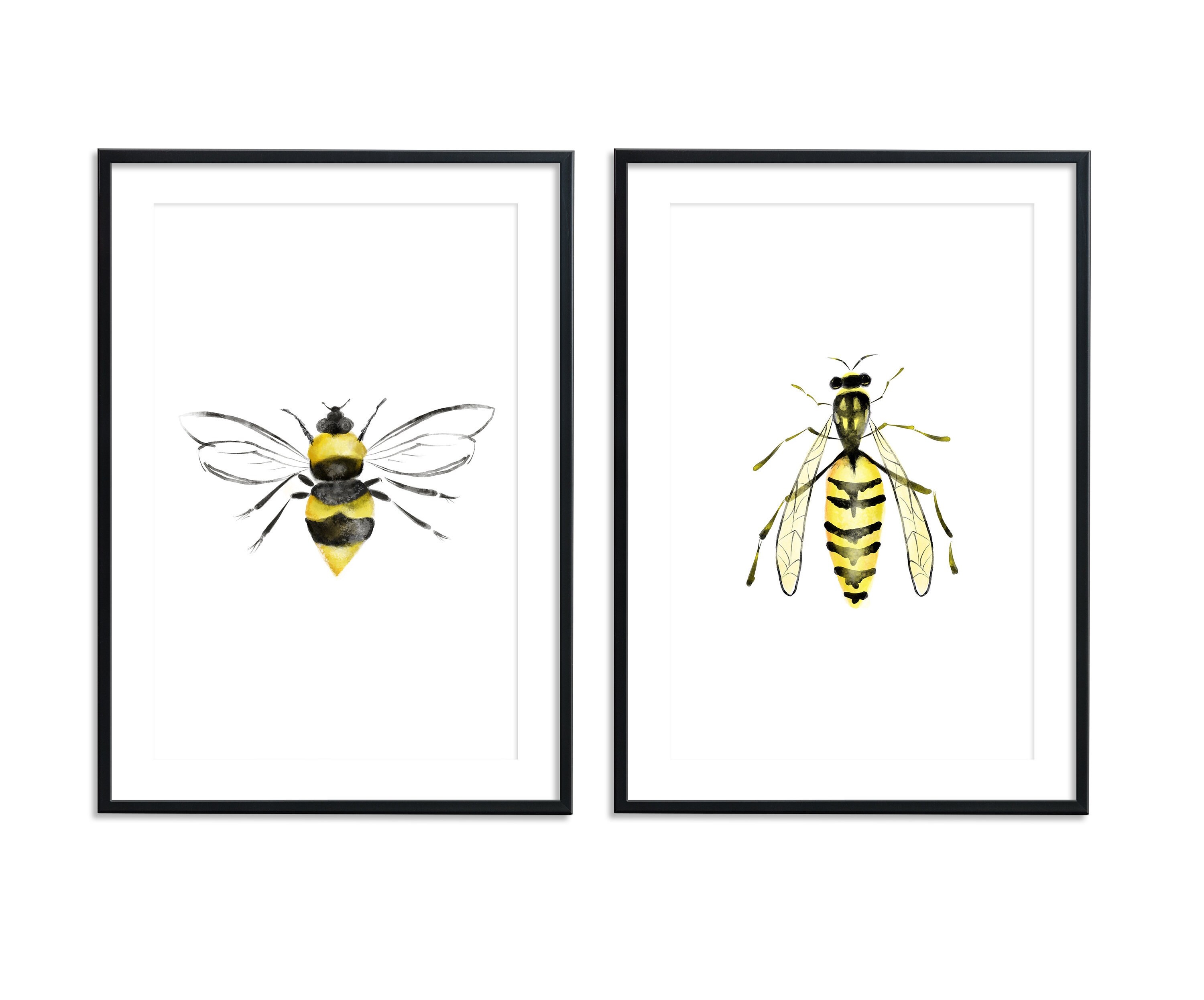 Bee Wall Art Printable, Bee Decor, Wasp Print, Bee Wall Art, Honey Bee ...