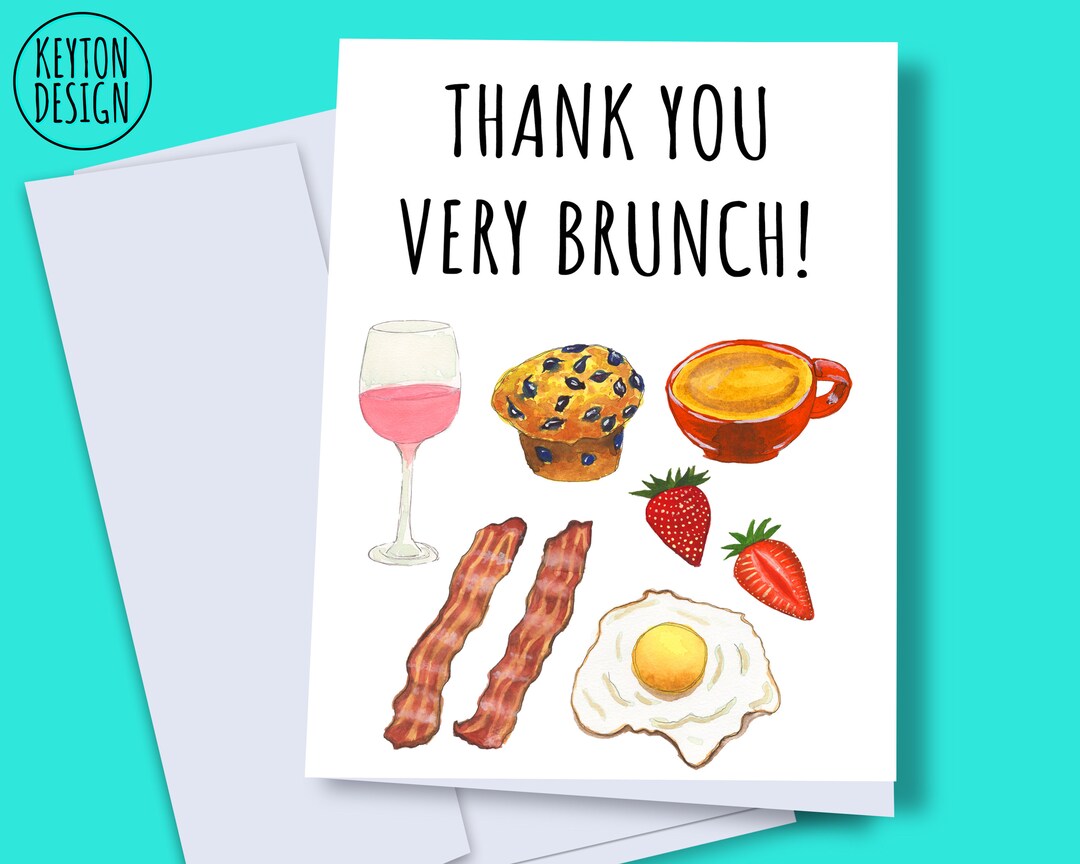 Printable Thank You Card, Digital Thank You Card, Thank You Very Brunch ...