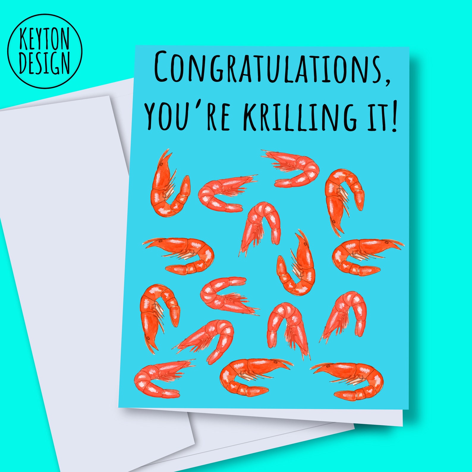 Printable Congratulations Card,congrats Card,funny Shrimp Card,krill ...