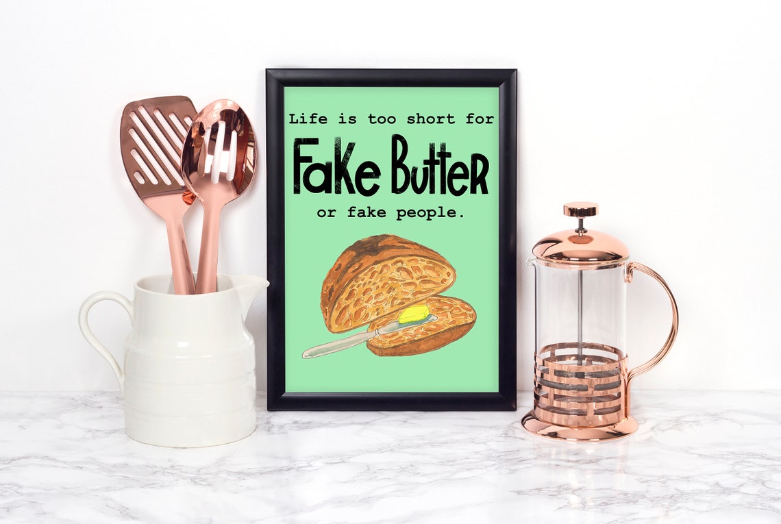 PRINTABLE Fake Butter Poster Bread Poster Butter Food Pun - Etsy