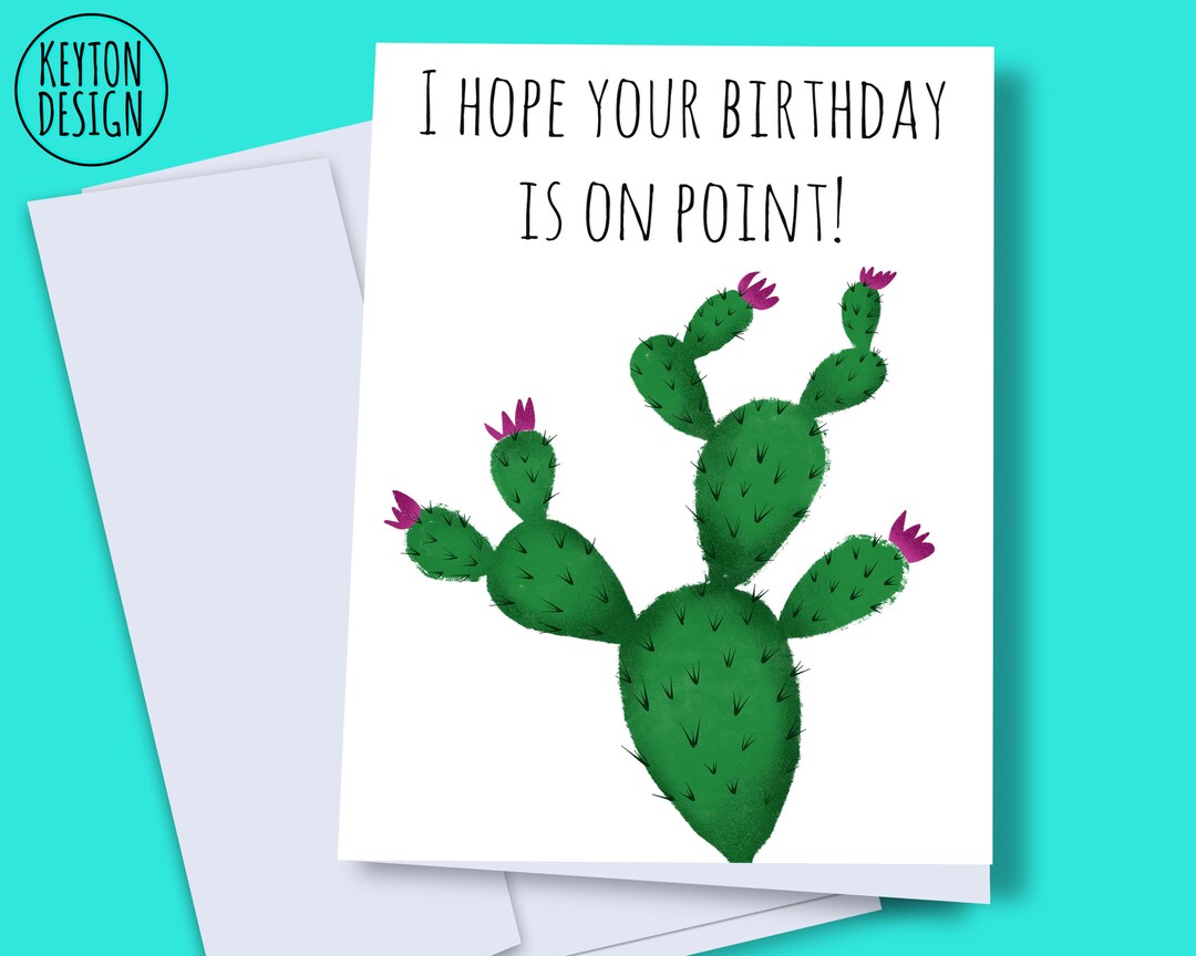 Birthday Card Digital, Cactus Birthday Card, Printable Plant Card ...