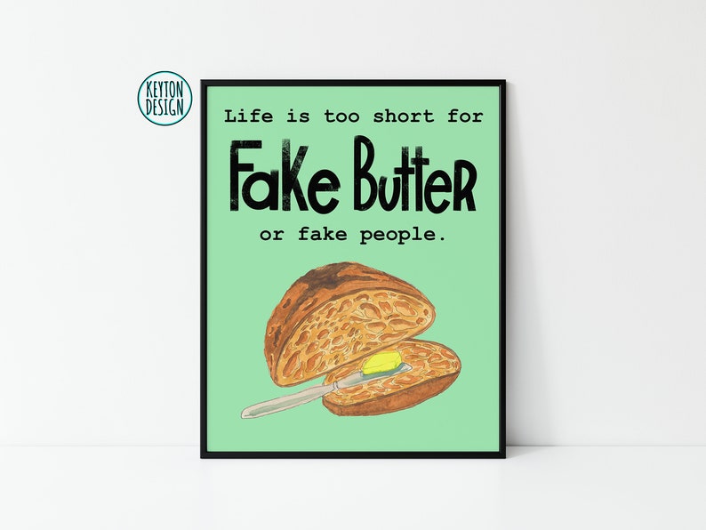 PRINTABLE Fake Butter Poster Bread Poster Butter Food Pun - Etsy