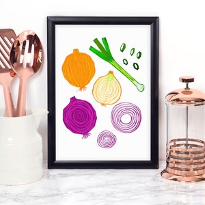 PRINTABLE Onion Wall Art, Kitchen Wall Art, Digital Kitchen Art, Onion ...