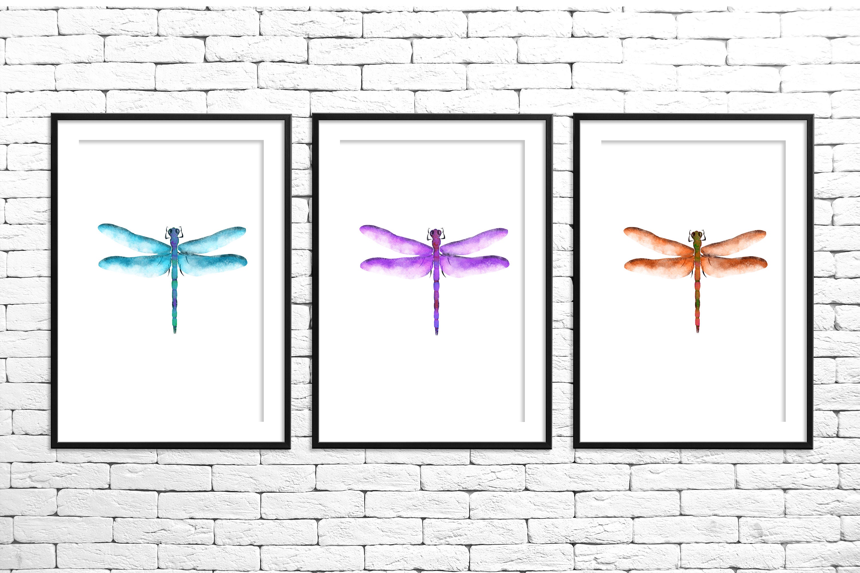 Dragonfly Wall Art, Dragonfly Decor, Dragonfly Wall Art Set of 3 ...