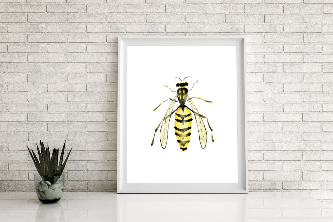 Wasp Art Printable, Wasp Decor, Wasp Print, Wasp Wall Art, Insect ...
