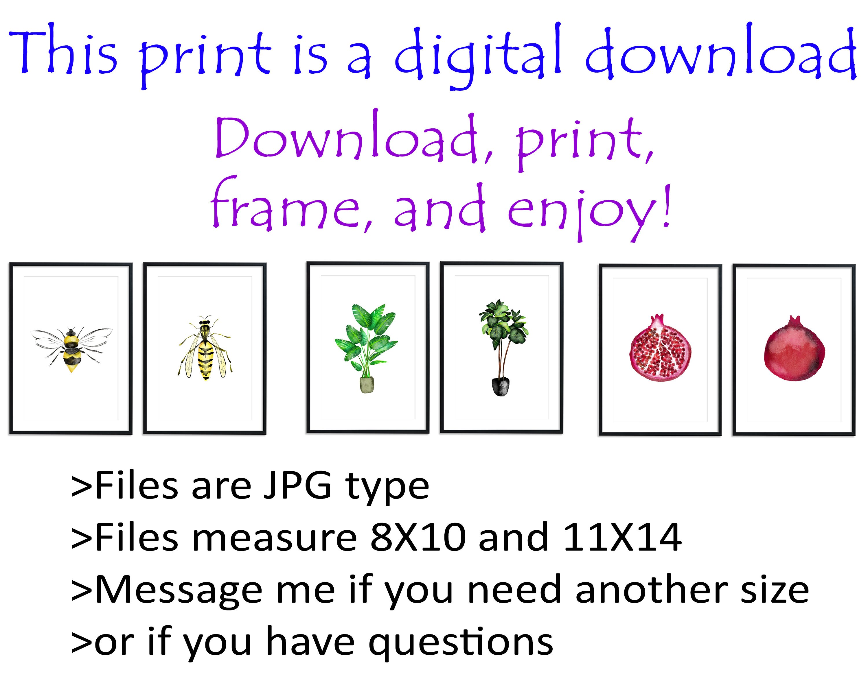 Wasp Art Printable, Wasp Decor, Wasp Print, Wasp Wall Art, Insect ...