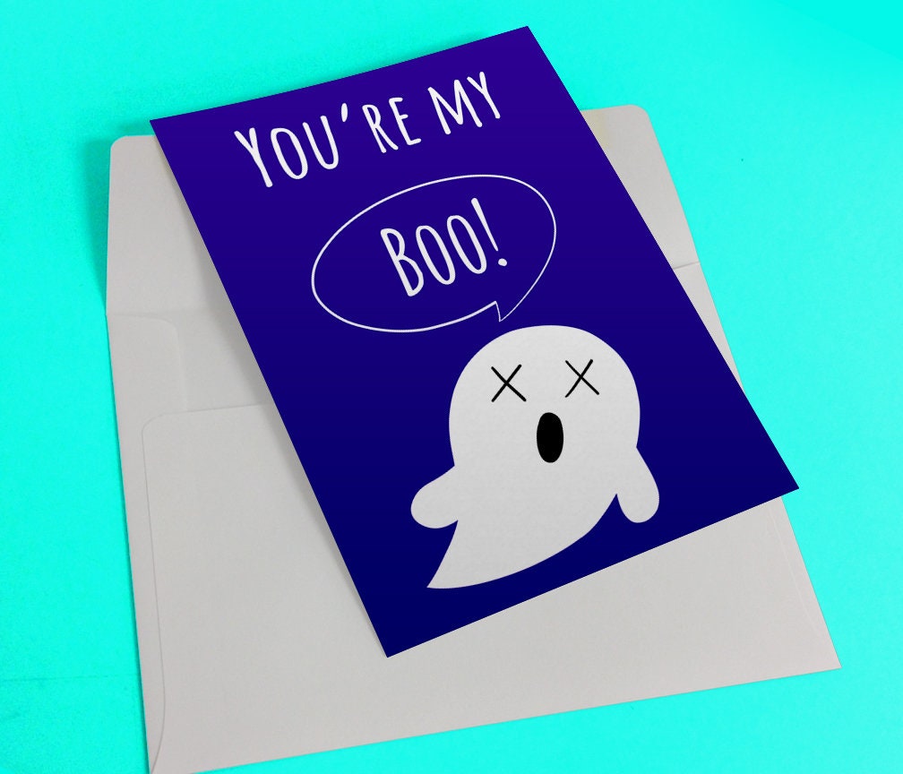 Printable Halloween Card, Digital Halloween Card, You're My Boo ...