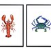 Printable Red Lobster Wall Art Blue Crab Wall Art Wall Art - Etsy