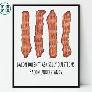 PRINTABLE Bacon Sign, Bacon Print, Bacon Digital Download, Bacon Food ...