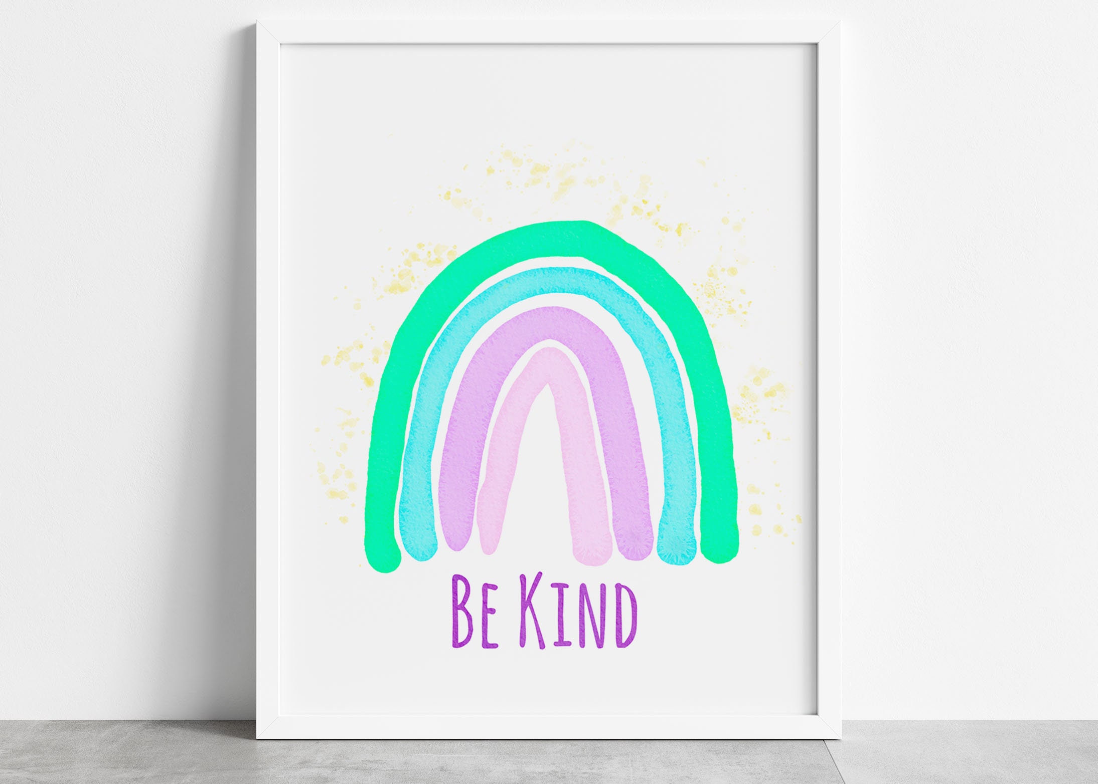 Rainbow Printable Art, Nursery Printable All Art, Be Kind Printable ...