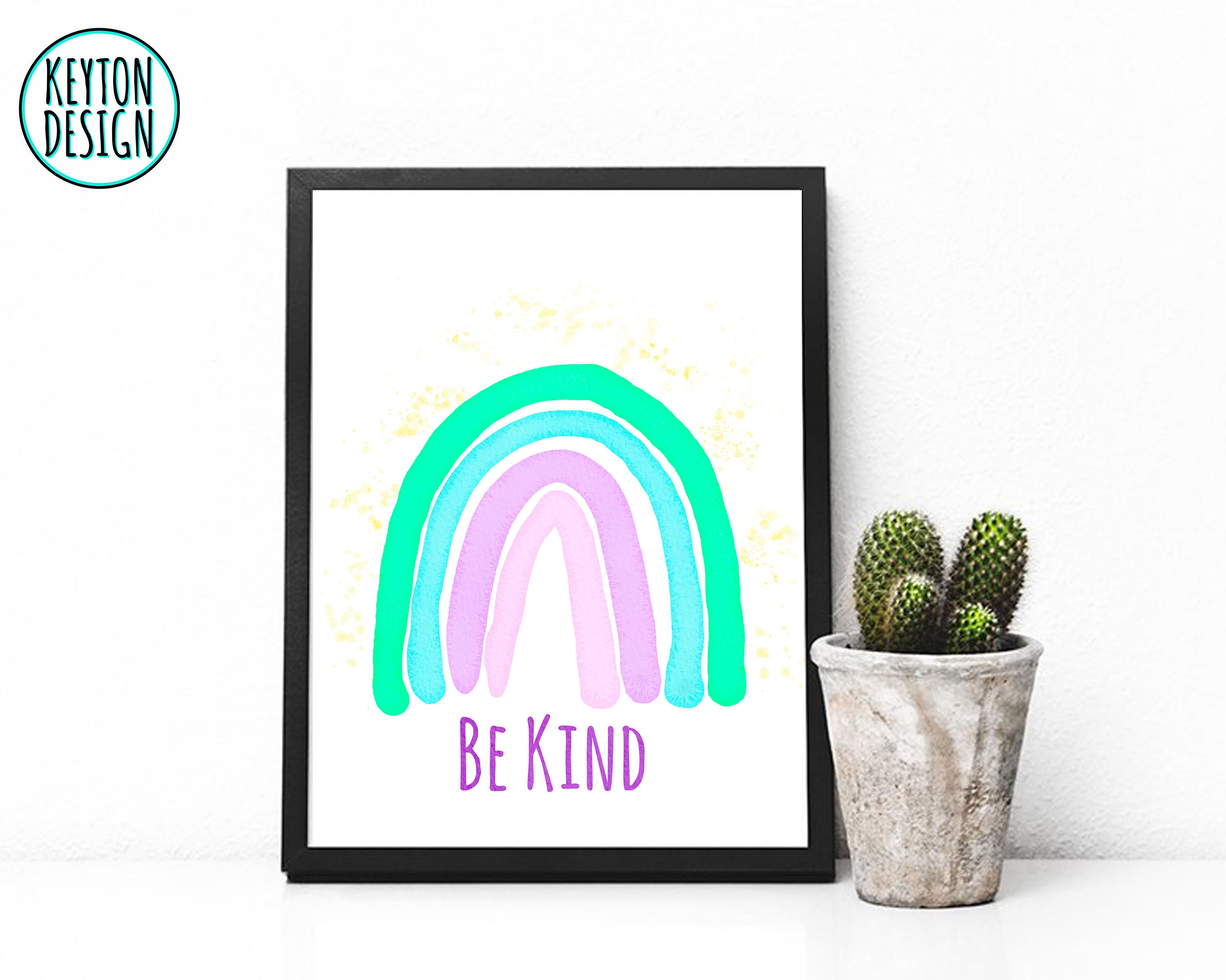 Rainbow Printable Art, Nursery Printable All Art, Be Kind Printable ...