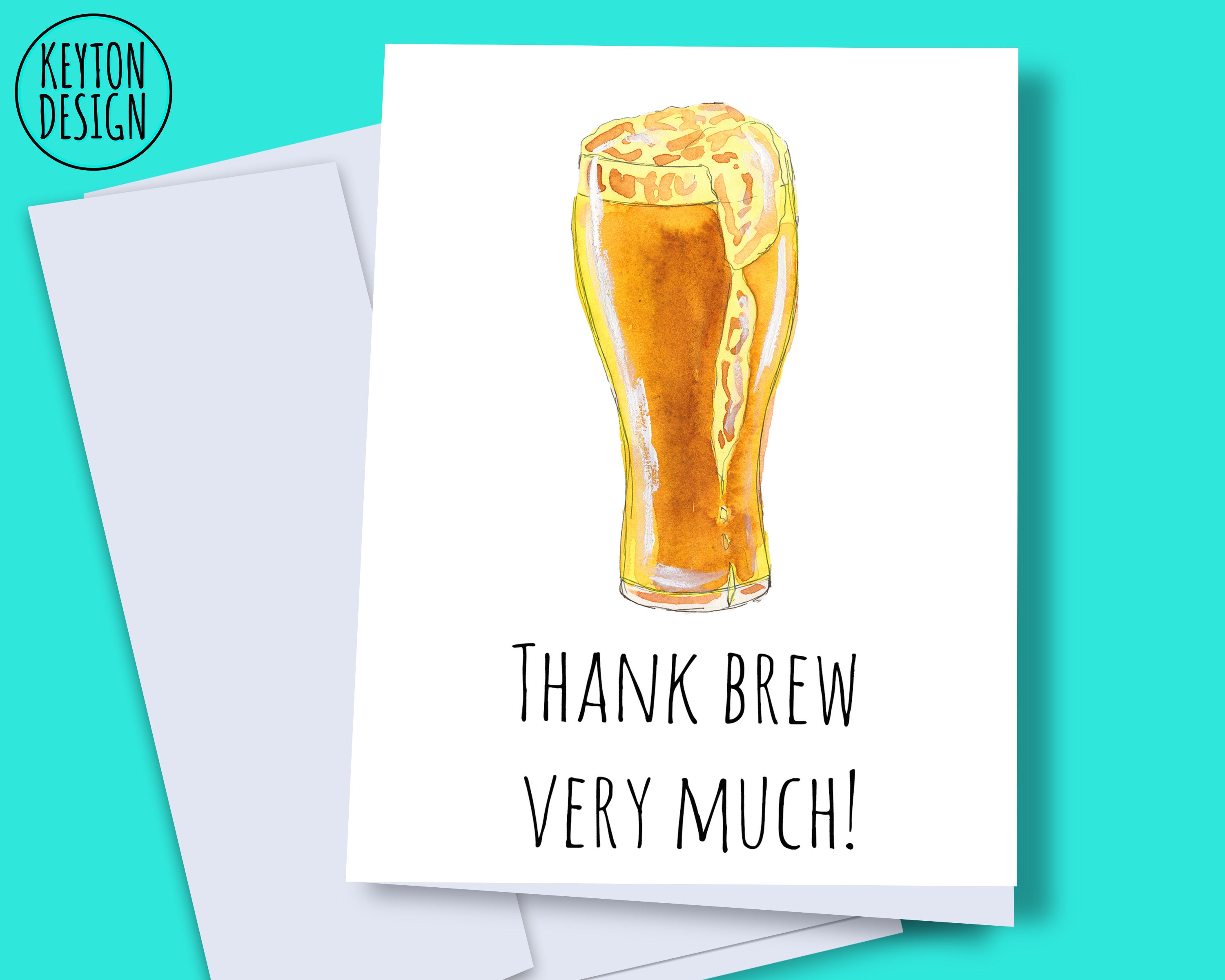 Thank You Card, Beer Thank You Card, Instant Download Thank You, Beer ...