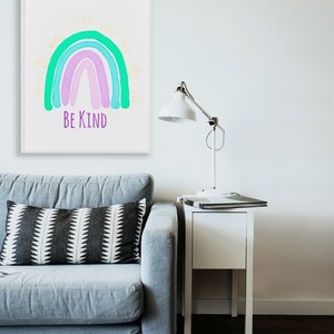 Rainbow Printable Art, Nursery Printable All Art, Be Kind Printable ...