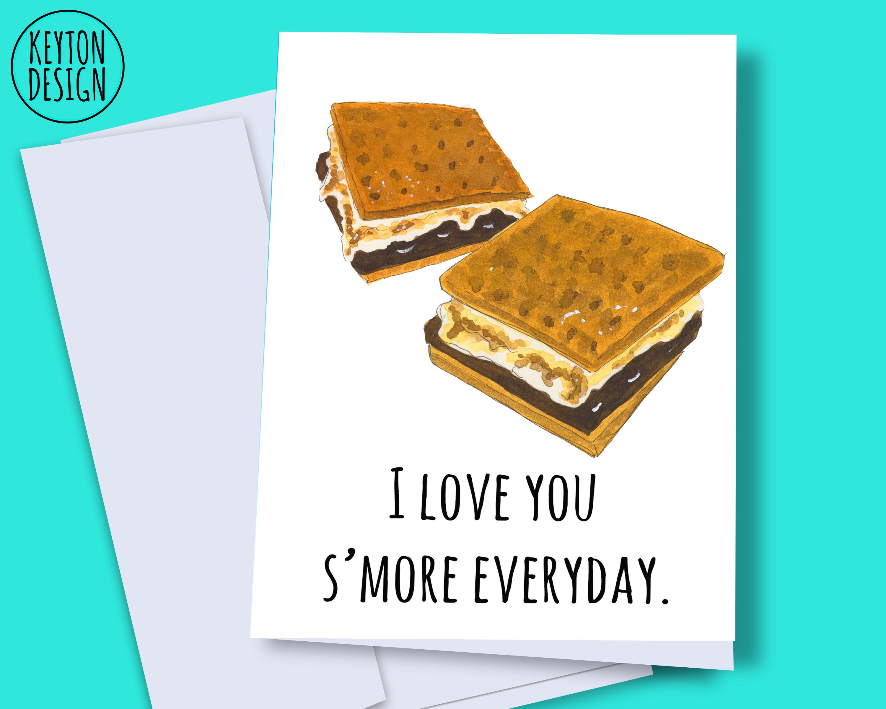 Digital Anniversary Card, I Love You S'more Everyday, S'more Card ...