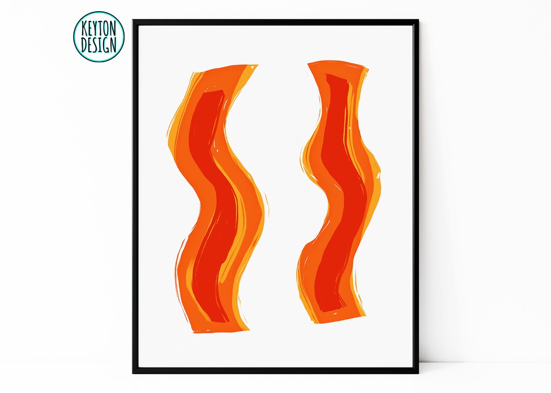 Modern Bacon Art, Printable Bacon Art, Digital Bacon Art, Printable ...