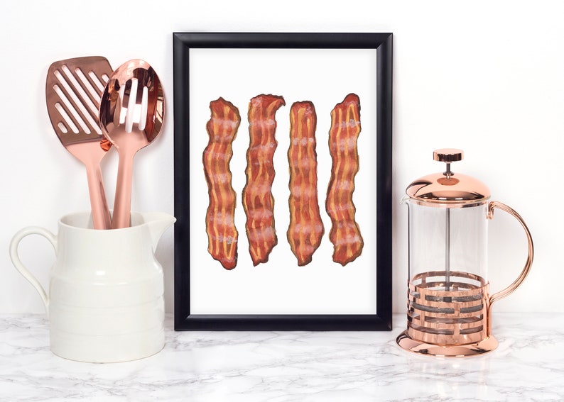 Bacon Wall Art, Printable Bacon Print, Bacon Instant Download, Gift for ...